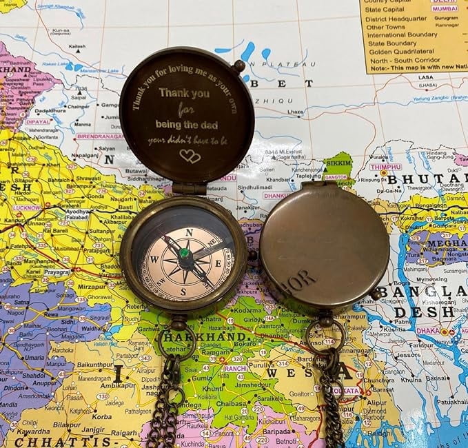 Marine Engraved Compass Brass Pocket Compass Gifts for Men Him Grandson ...