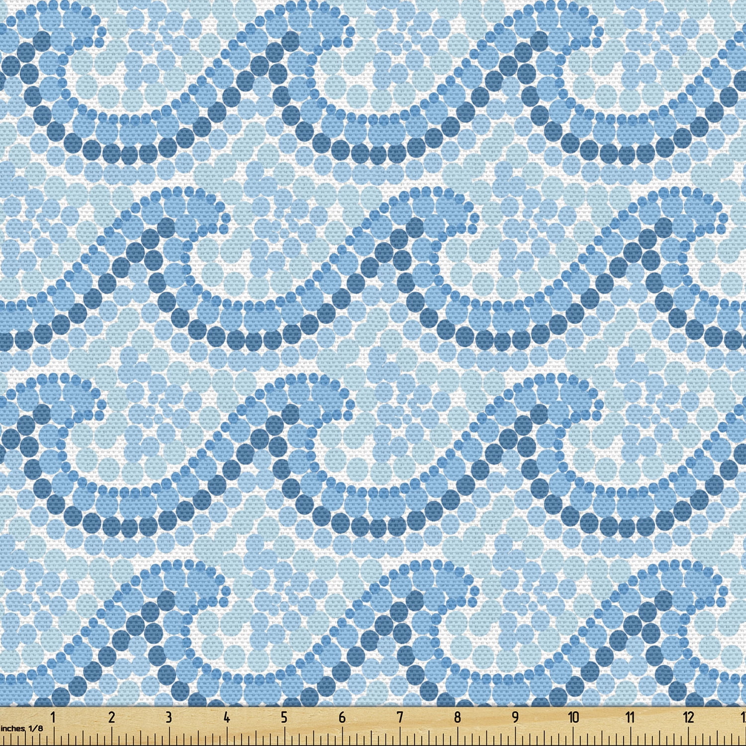 Ambesonne Marine Fabric by the Yard Upholstery, Oceanic Dots and Sea ...