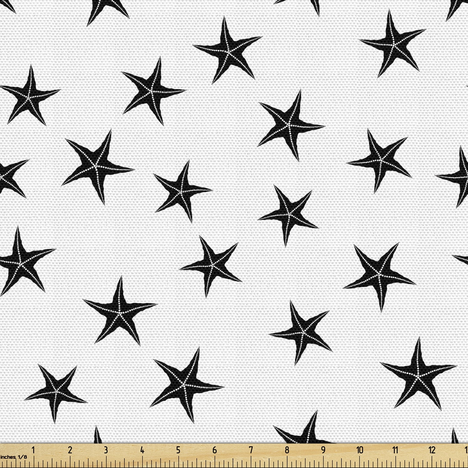 Ambesonne Marine Fabric by the Yard Upholstery, Repeating Starfishes ...