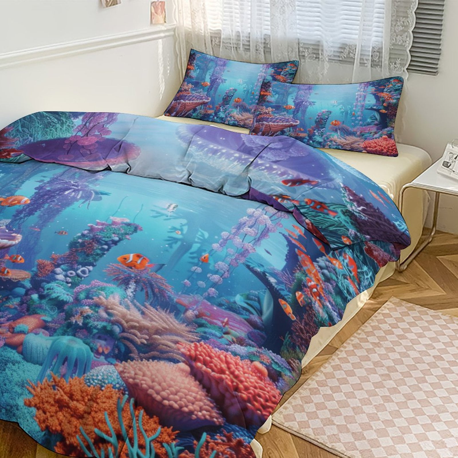 Marine Jellyfish Bedding Set with Zipper Closure for Girls & Boys ...