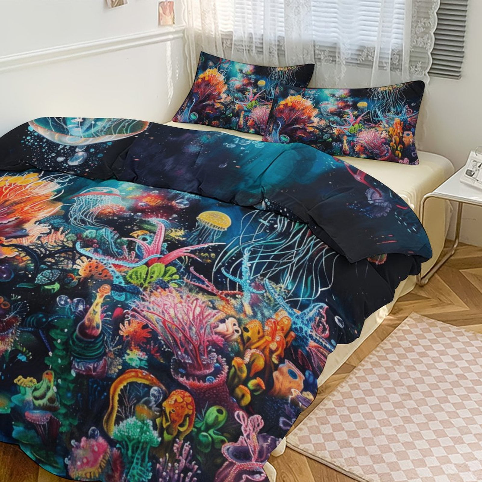 Marine Jellyfish Bedding Set with Zipper Closure for Girls & Boys ...
