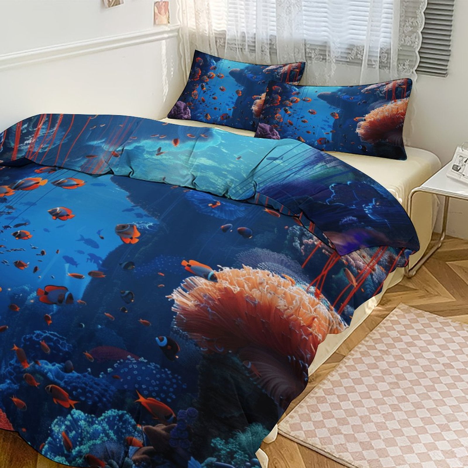Marine Jellyfish Bedding Set with Zipper Closure for Girls & Boys ...