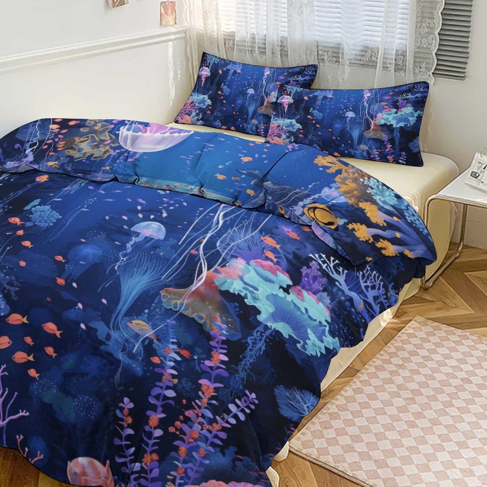 Marine Jellyfish Bedding Set with Zipper Closure for Girls & Boys ...