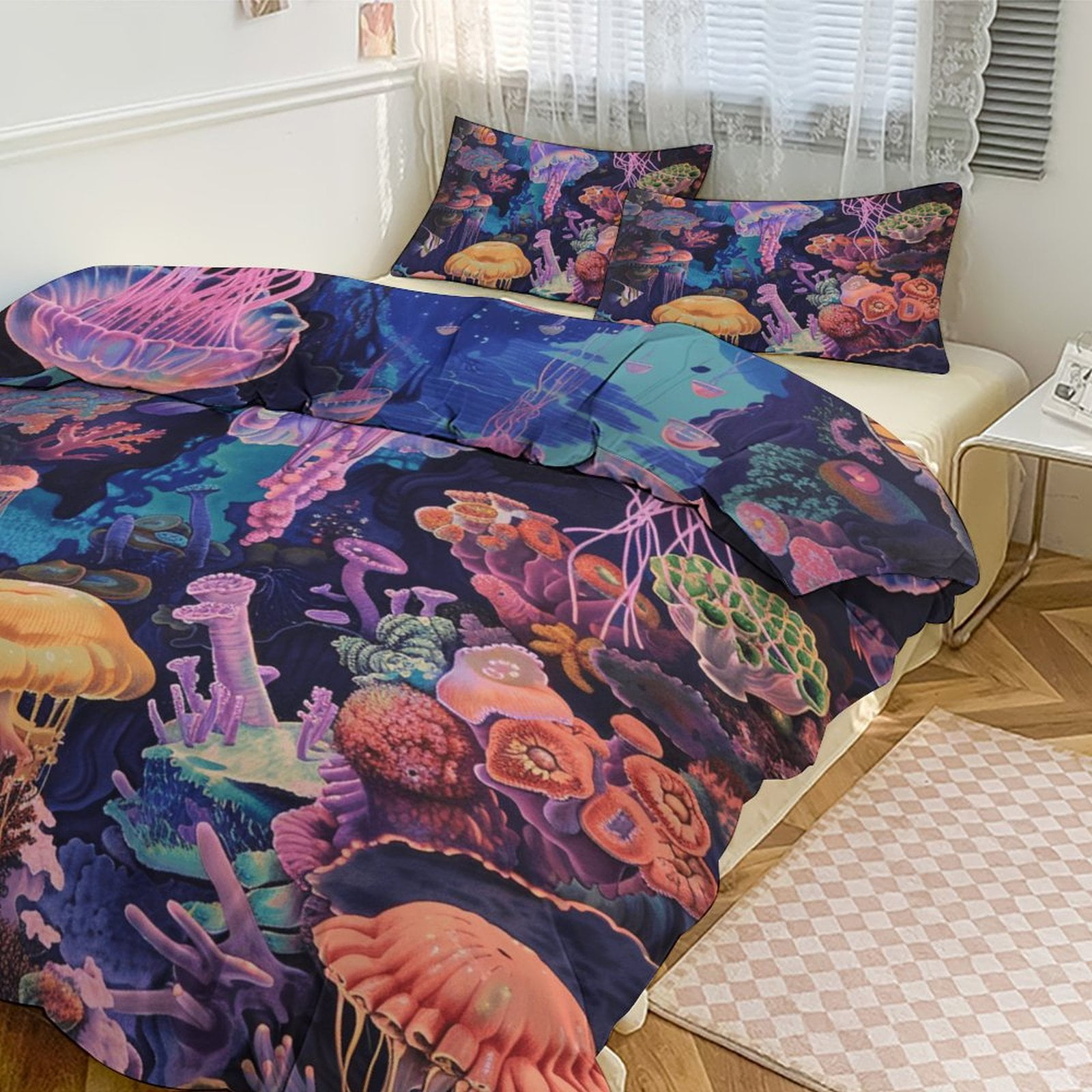 Marine Jellyfish Bedding Set with Zipper Closure for Girls & Boys ...