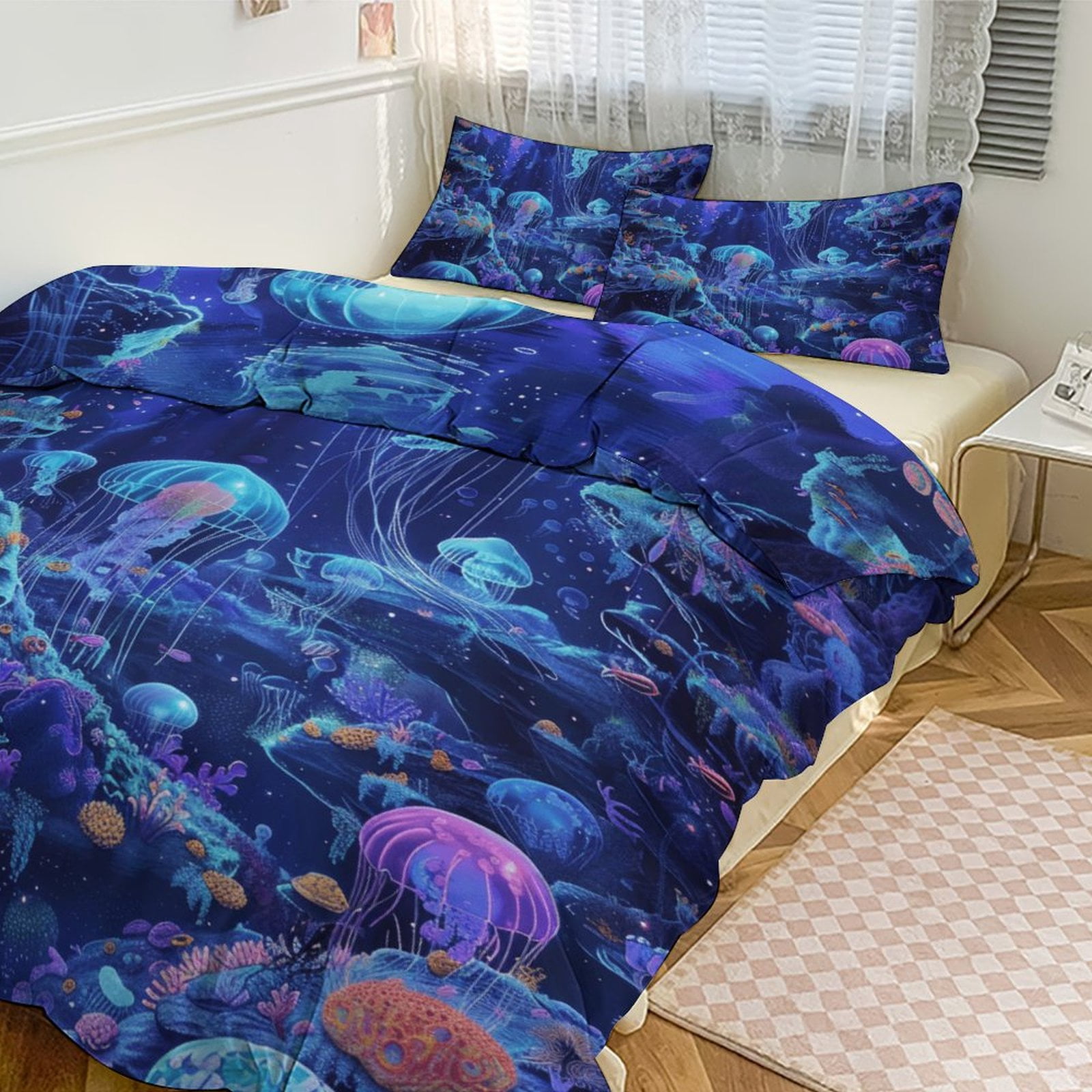 Marine Jellyfish Bedding Set with Zipper Closure for Girls & Boys ...