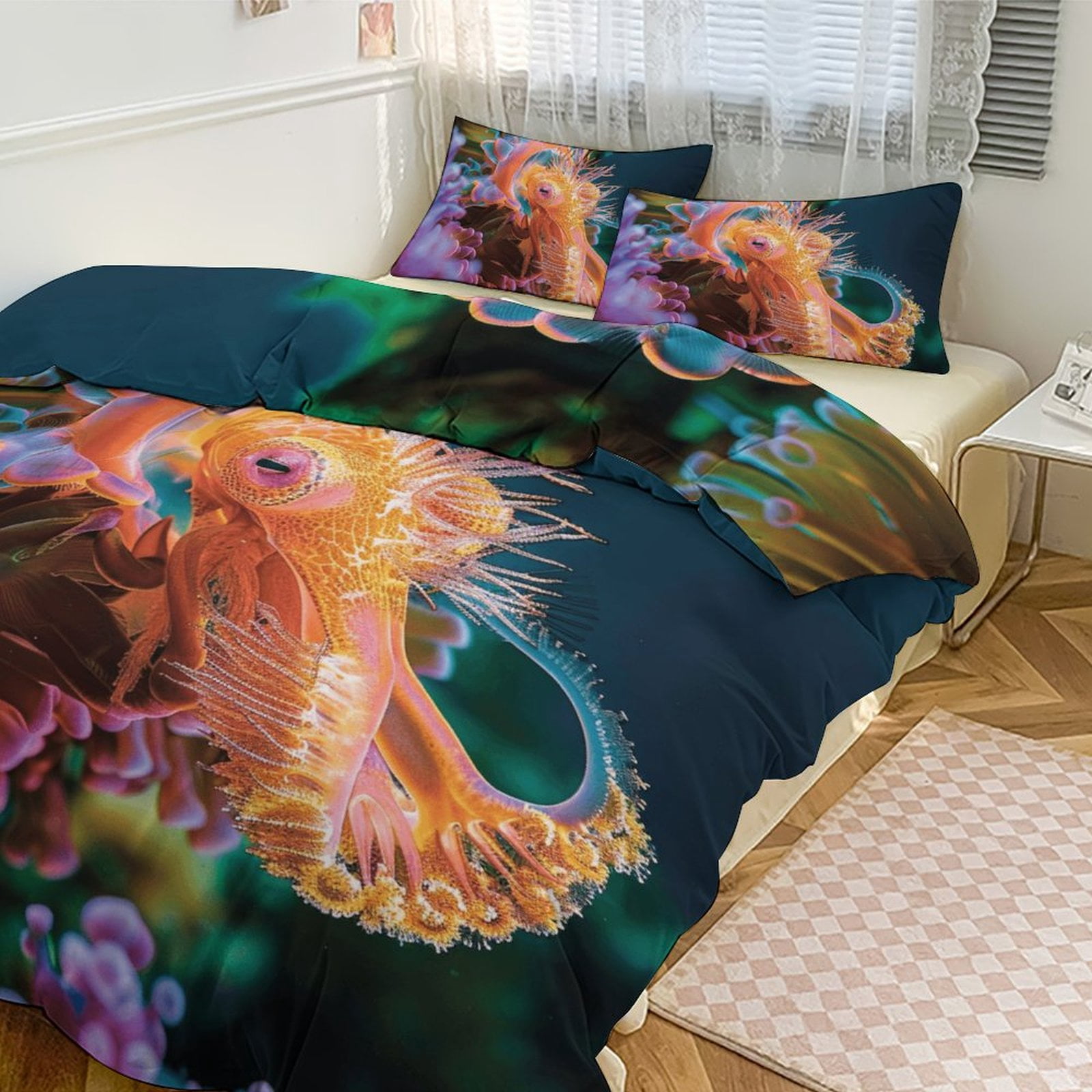 Marine Jellyfish Bedding Set with Zipper Closure for Girls & Boys ...