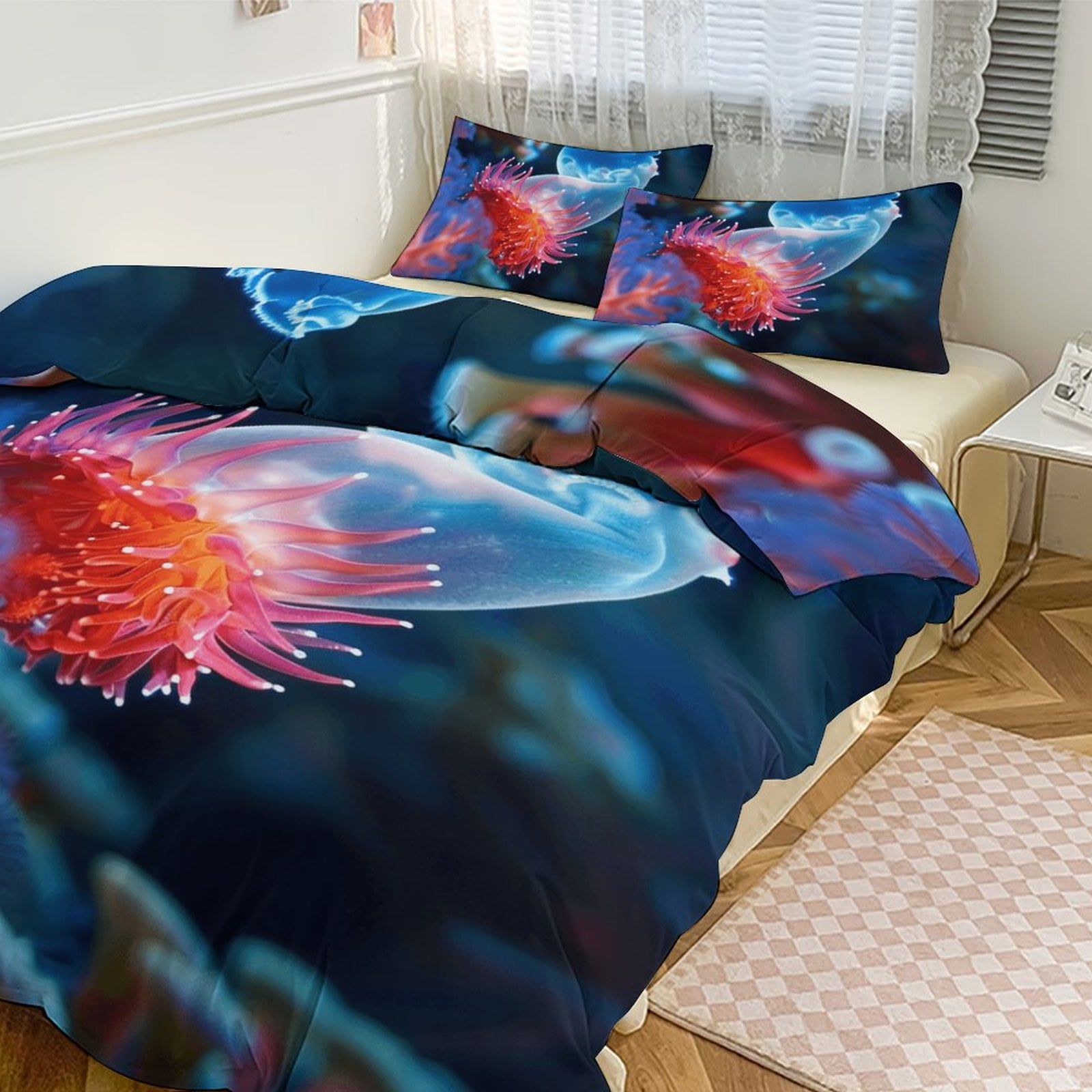 Marine Jellyfish Bedding Set with Zipper Closure for Girls & Boys ...