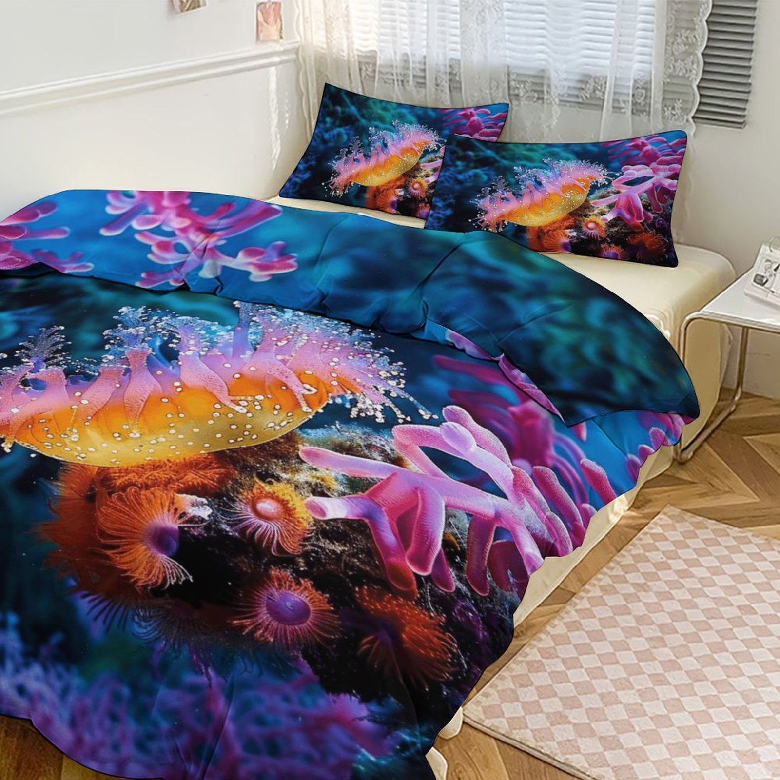 Marine Jellyfish Bedding Set with Zipper Closure for Girls & Boys ...