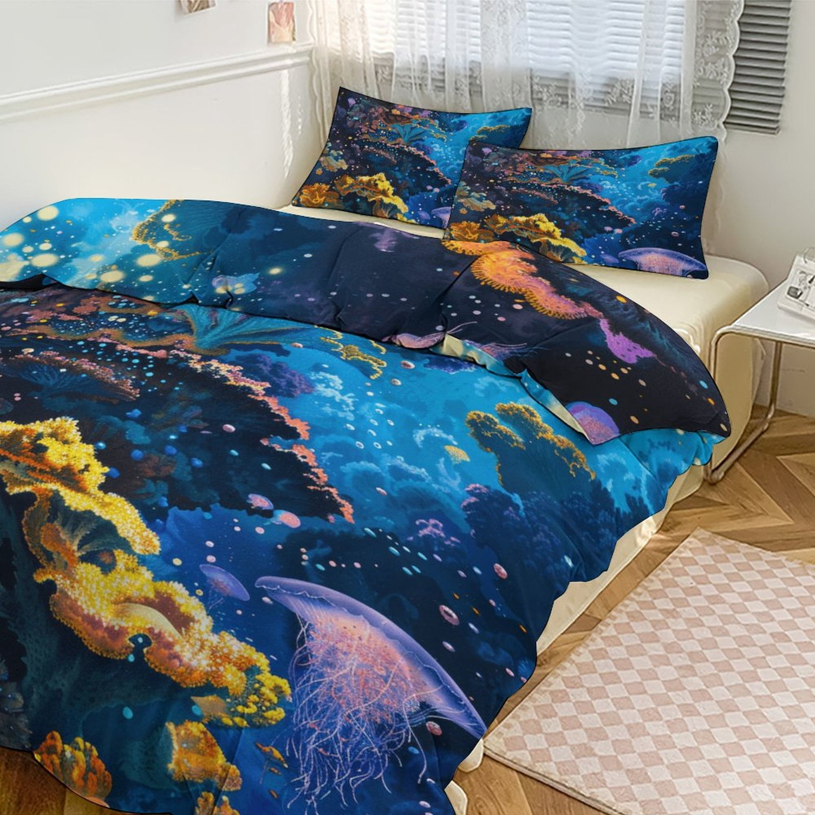 Marine Jellyfish Bedding Set with Zipper Closure for Girls & Boys ...