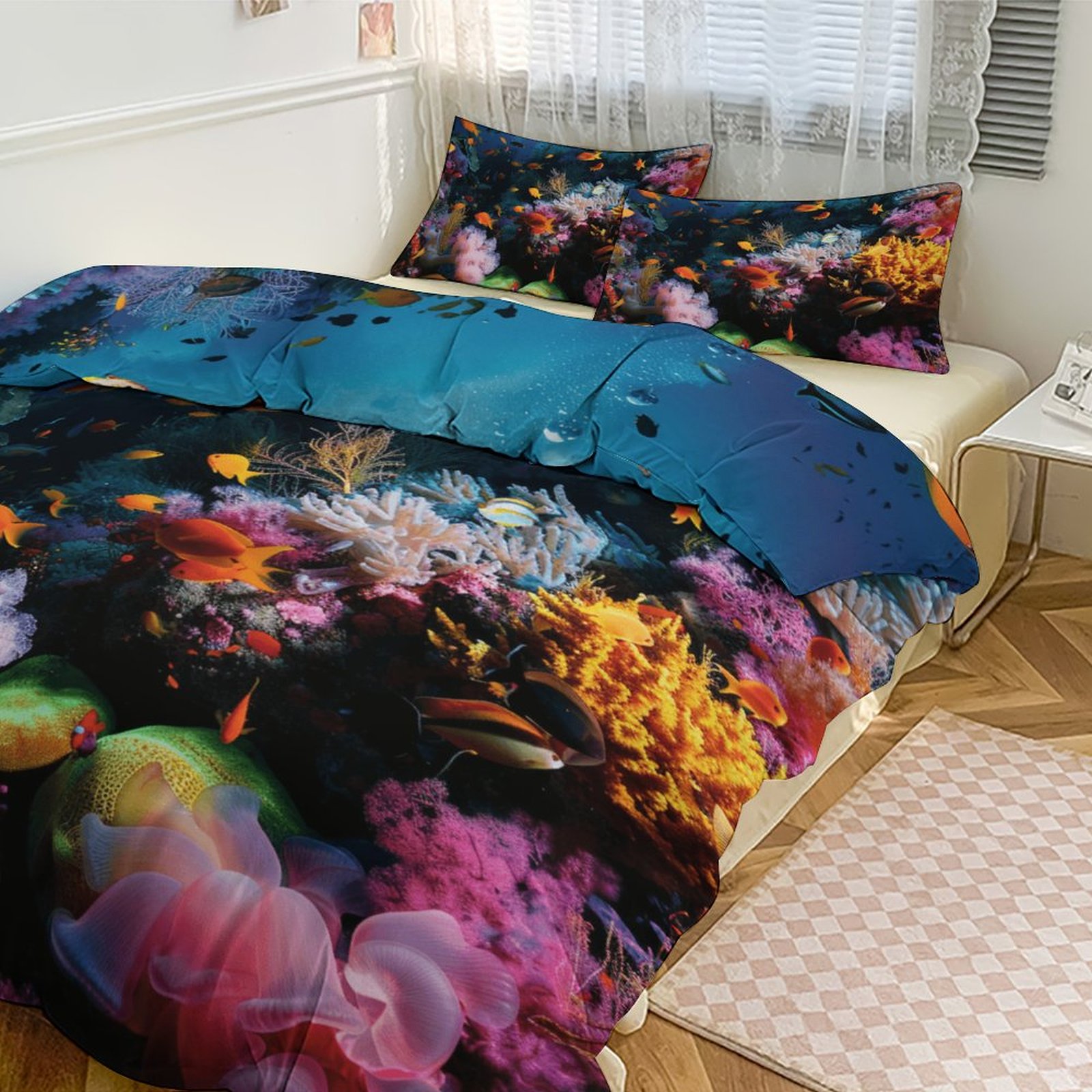 Marine Jellyfish Bedding Set with Zipper Closure for Girls & Boys ...