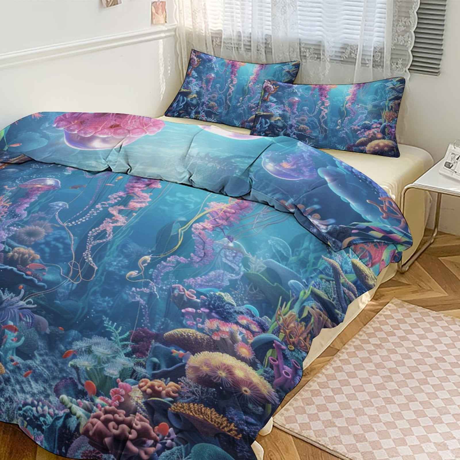 Marine Jellyfish Bedding Set with Zipper Closure for Girls & Boys - Walmart.com