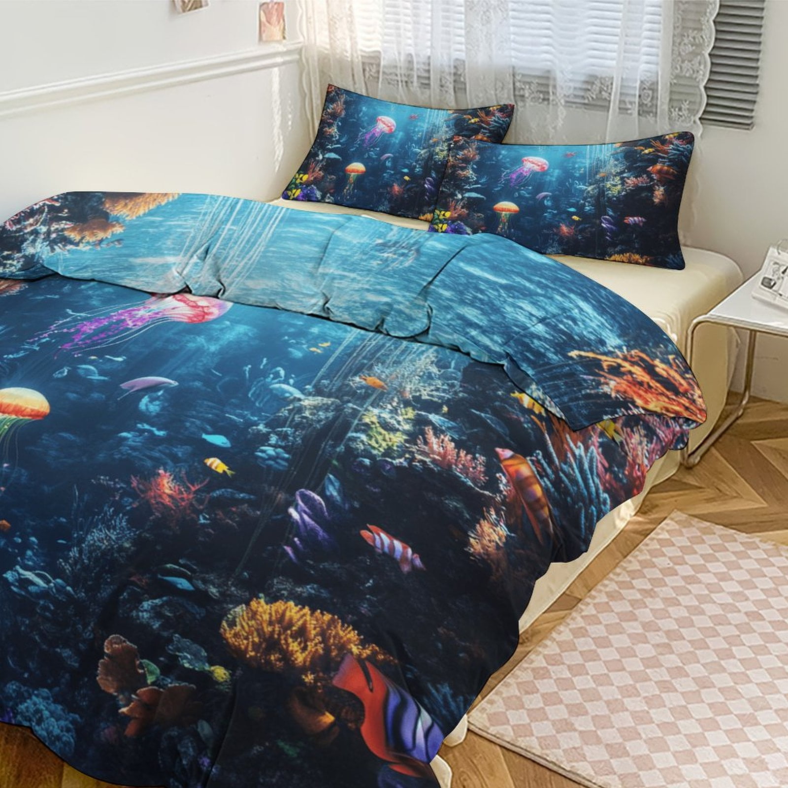 Marine Jellyfish Bedding Set with Zipper Closure for Girls & Boys ...