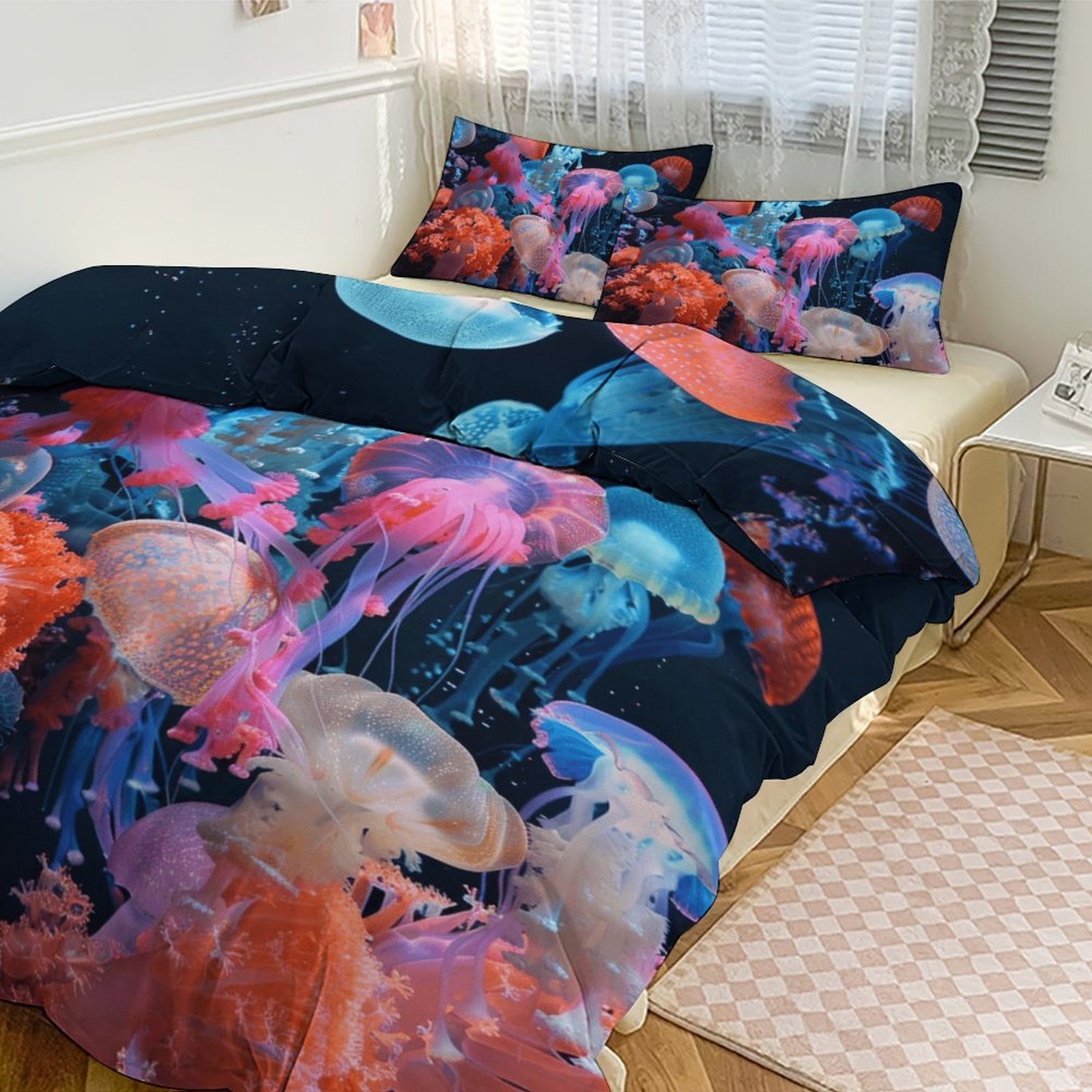 Marine Jellyfish Bedding Set with Zipper Closure for Girls & Boys ...