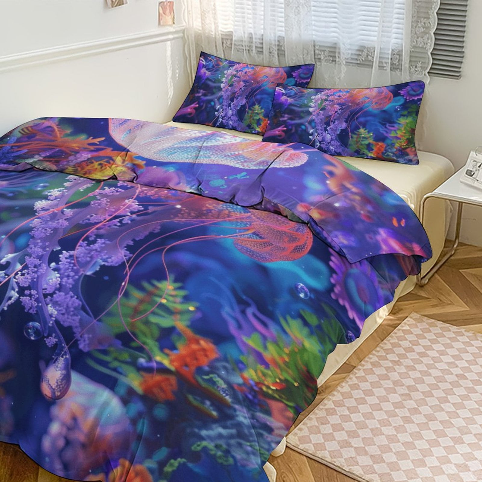Marine Jellyfish Bedding Set with Zipper Closure for Girls & Boys ...