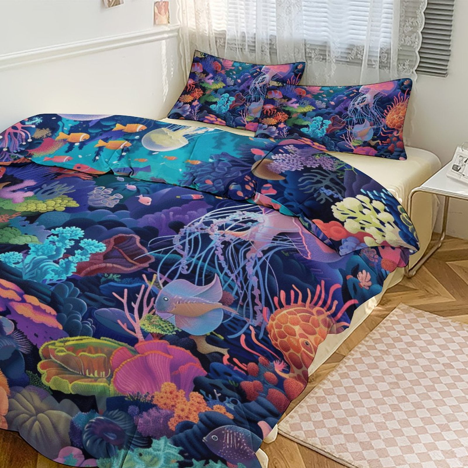Marine Jellyfish Bedding Set with Zipper Closure for Girls & Boys - Walmart.com