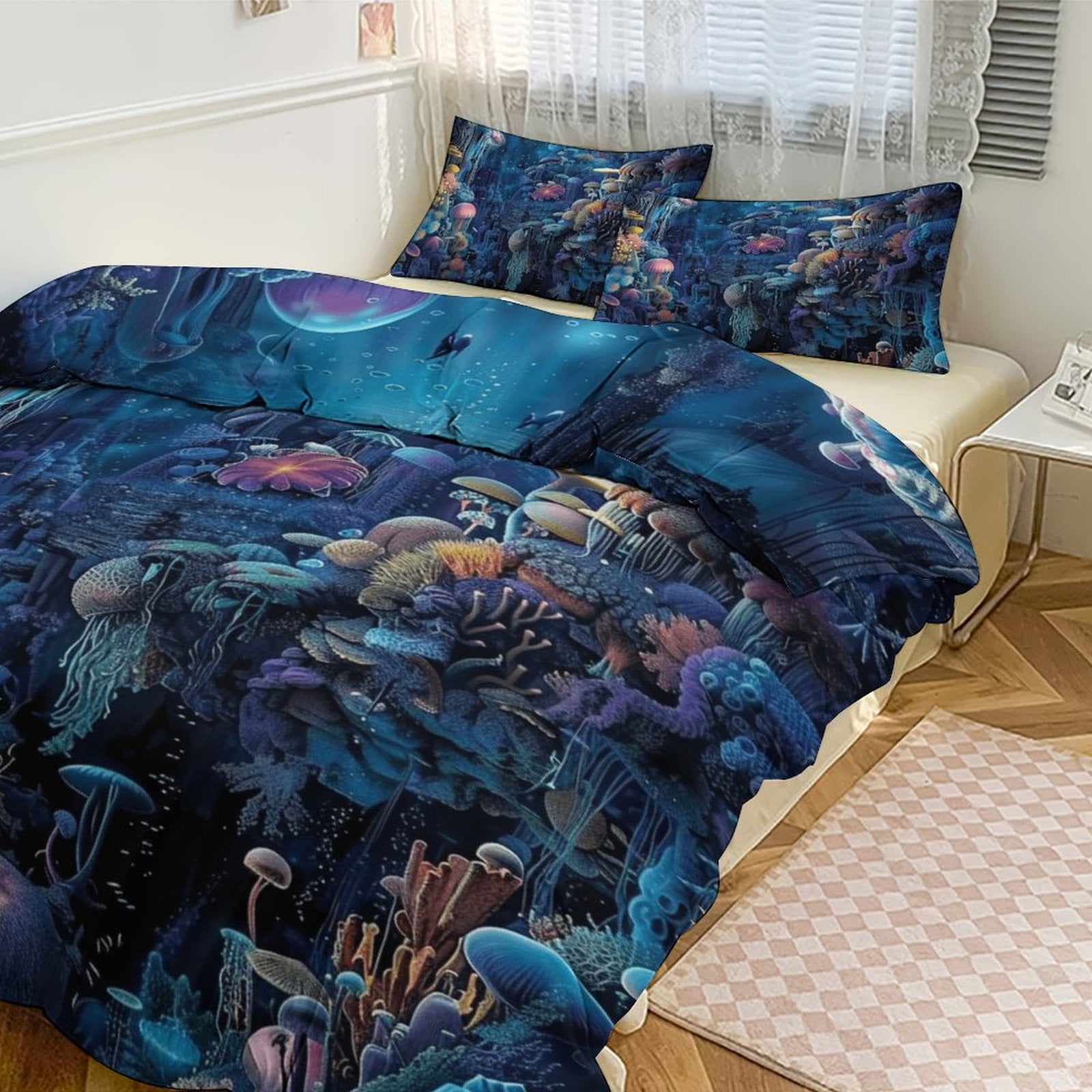 Marine Jellyfish Bedding Set with Zipper Closure for Girls & Boys ...