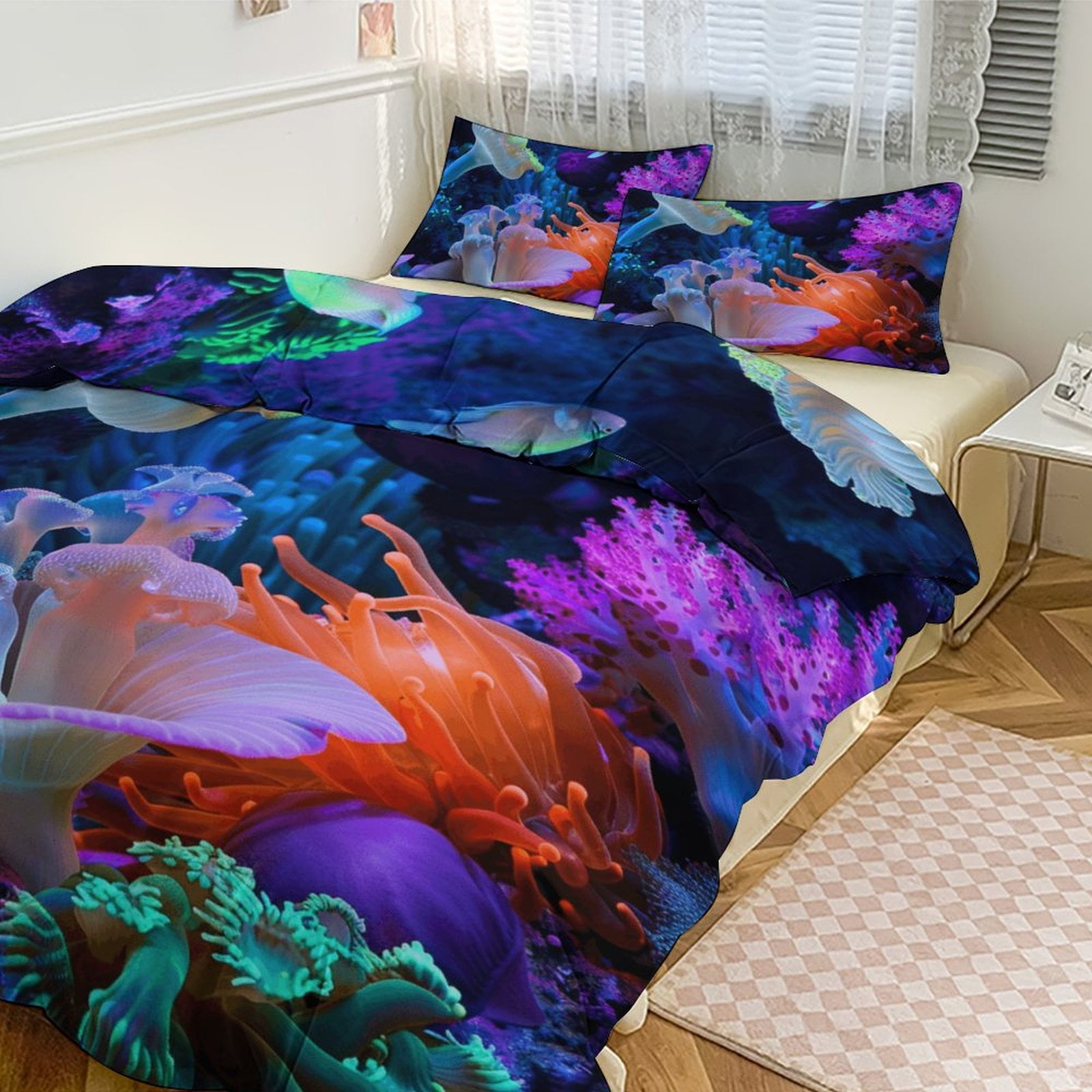Marine Jellyfish Bedding Set with Zipper Closure for Girls & Boys ...