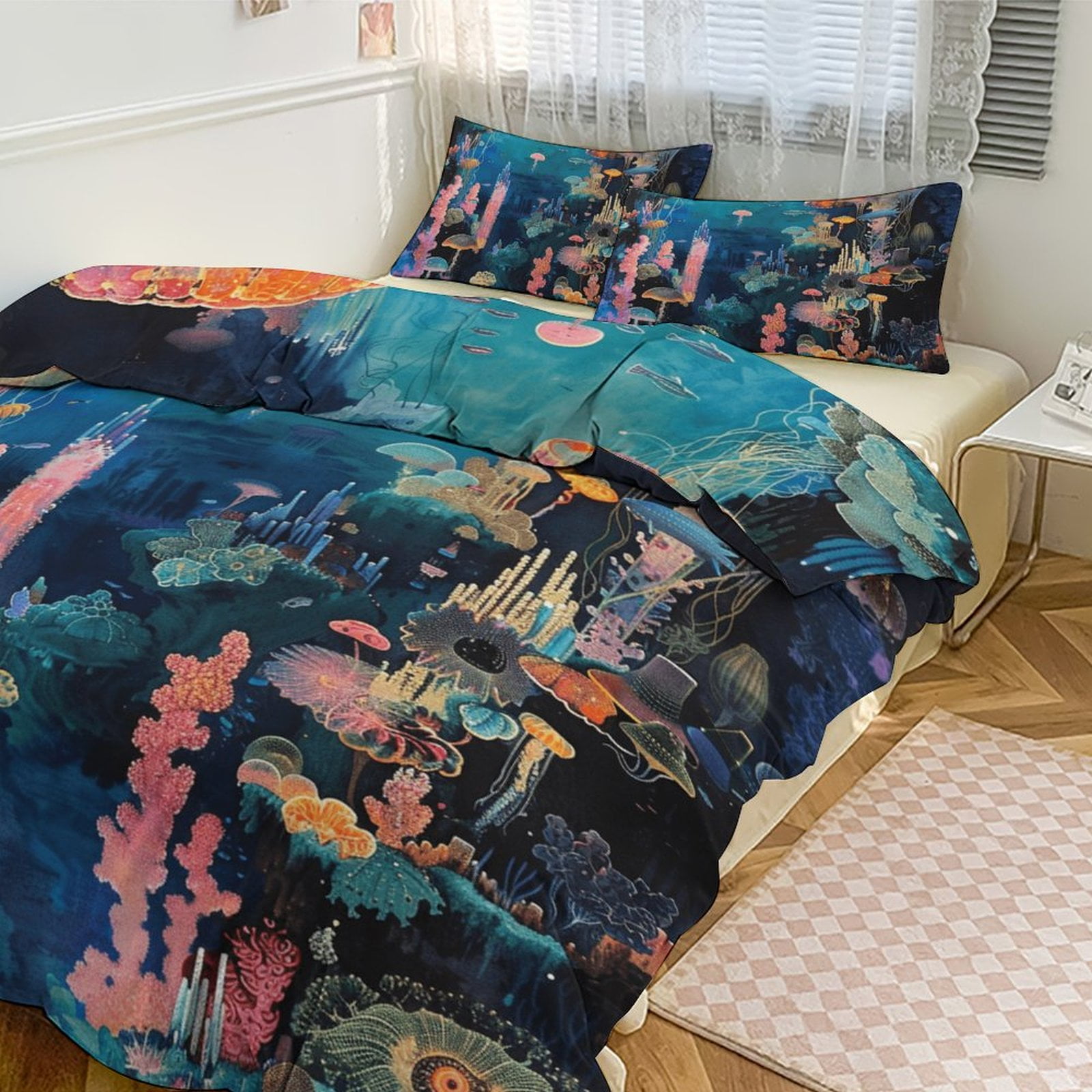 Marine Jellyfish Bedding Sets Twin Duvet Cover 3 Piece Cute Bed Set for Boys Girls Kid - Walmart.com