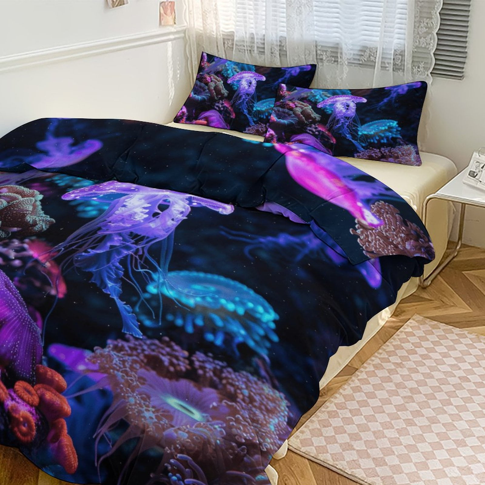 Marine Jellyfish Bedding Sets Twin Duvet Cover 3 Piece Cute Bed Set for Boys Girls Kid - Walmart.com