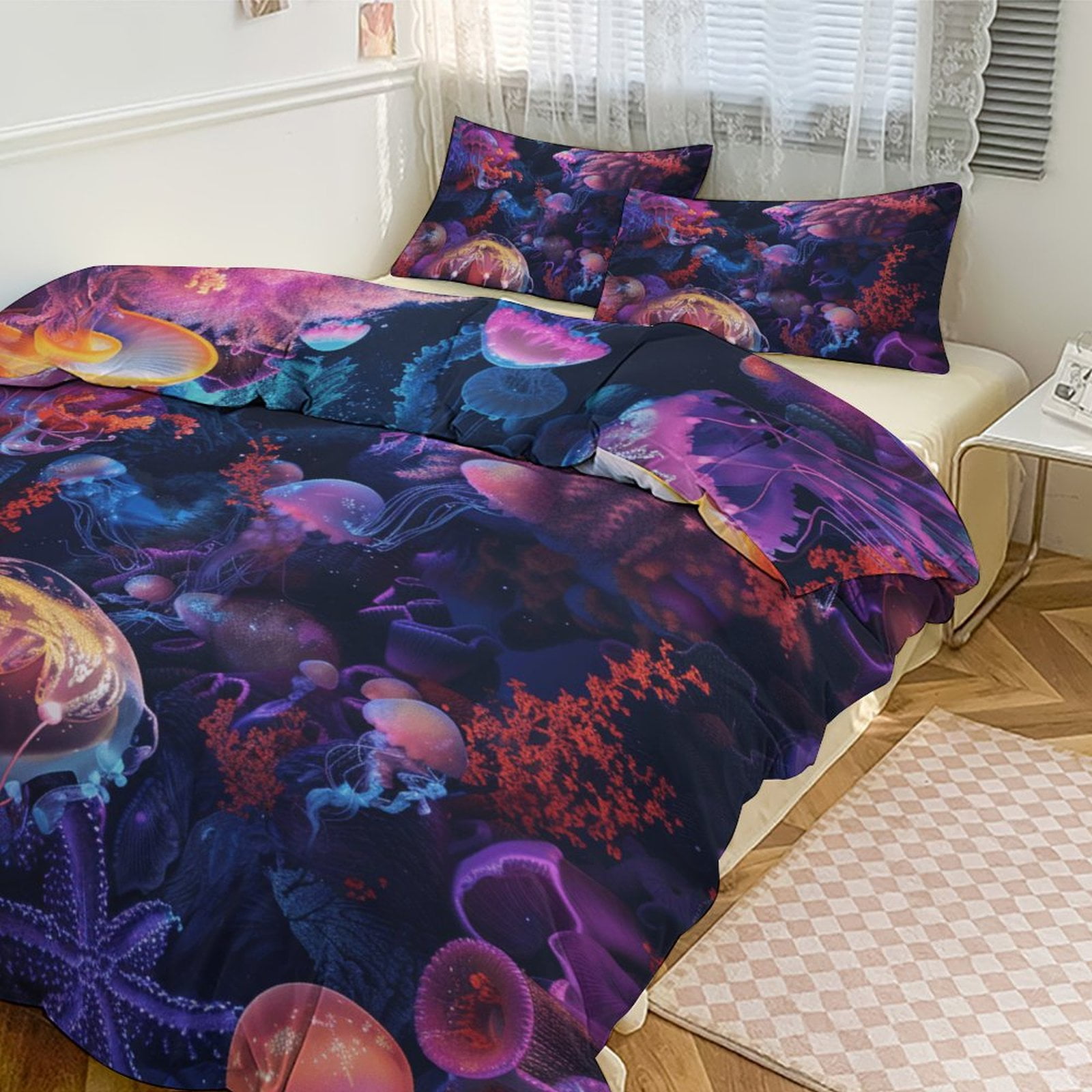 Marine Jellyfish Bedding Sets Twin Duvet Cover 3 Piece Cute Bed Set for Boys Girls Kid - Walmart.com
