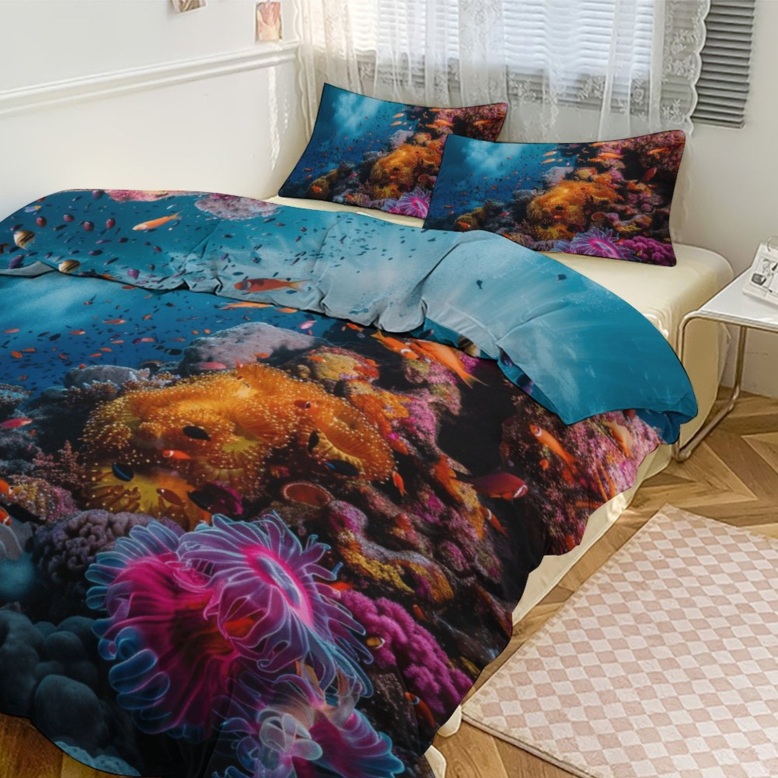 Marine Jellyfish Bedding Sets Twin Duvet Cover 3 Piece Cute Bed Set for Boys Girls Kid - Walmart.com