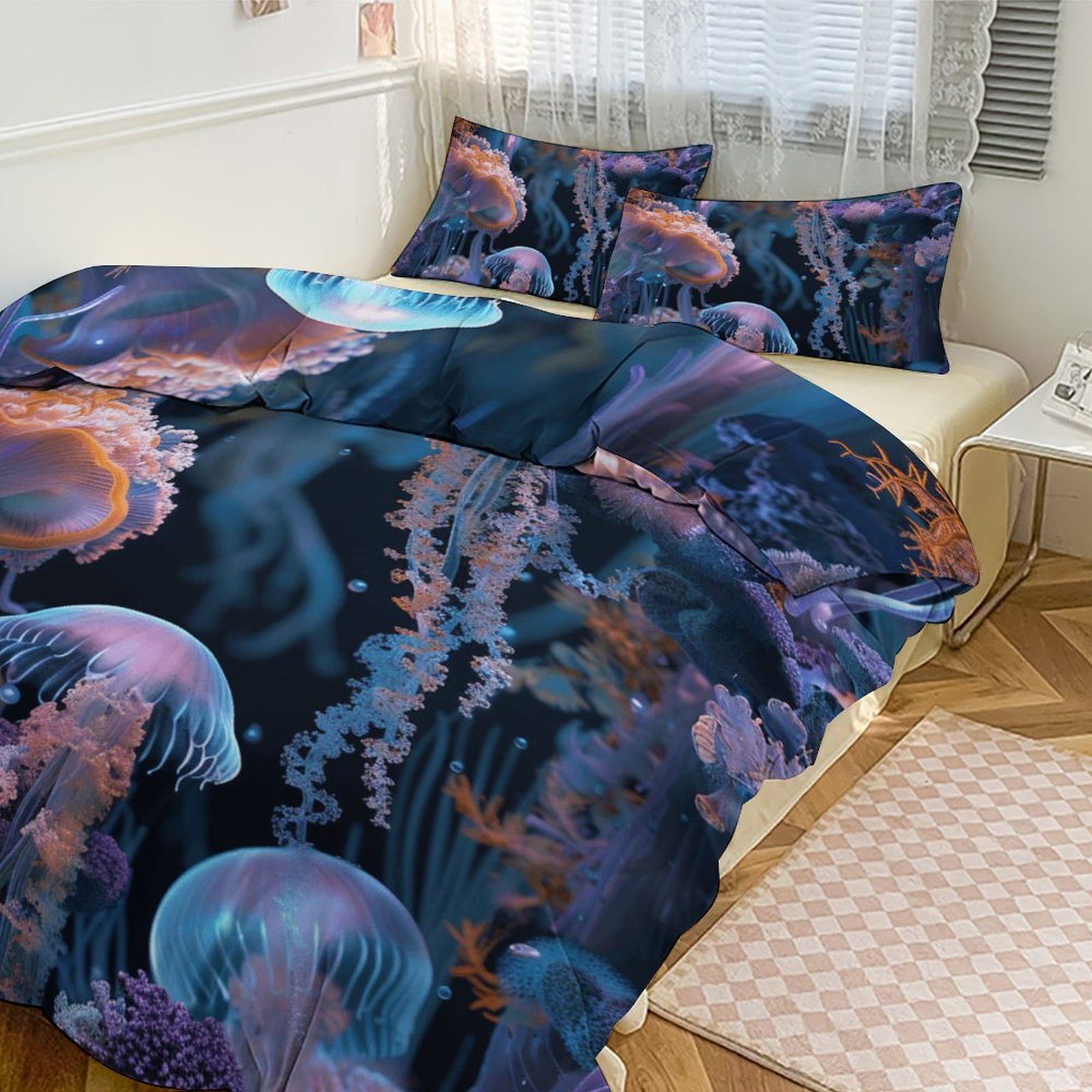 Marine Jellyfish Bedding Sets Twin Duvet Cover 3 Piece Cute Bed Set for Boys Girls Kid - Walmart.com