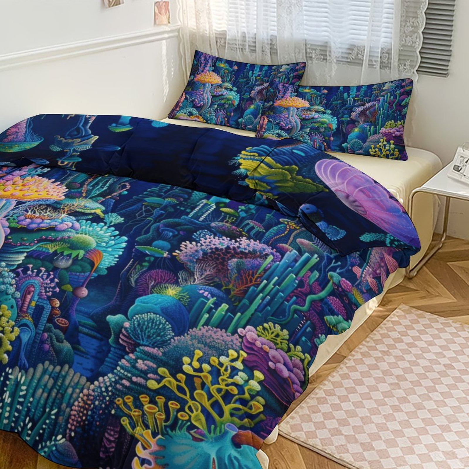 Marine Jellyfish Bedding Sets Twin Duvet Cover 3 Piece Cute Bed Set for Boys Girls Kid - Walmart.com