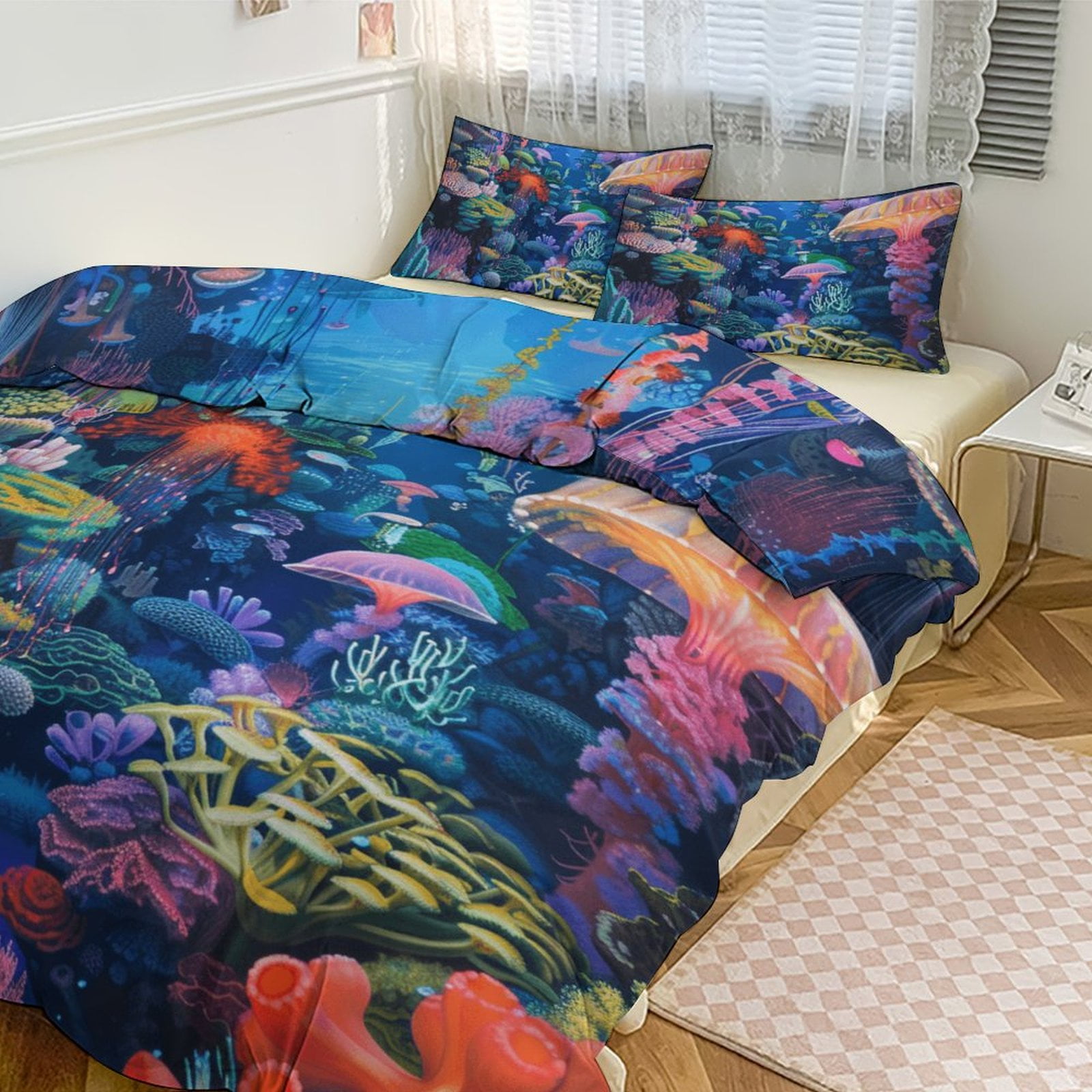 Marine Jellyfish Bedding Sets Twin Duvet Cover 3 Piece Cute Bed Set for Boys Girls Kid - Walmart.com