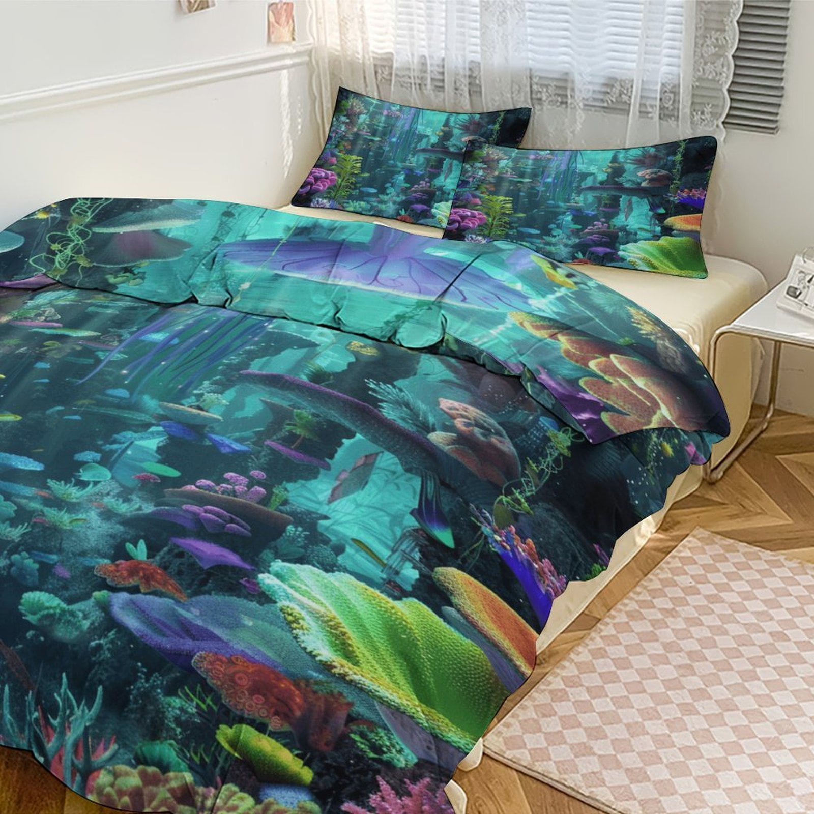Marine Jellyfish Bedding Sets Twin Duvet Cover 3 Piece Cute Bed Set for Boys Girls Kid - Walmart.com