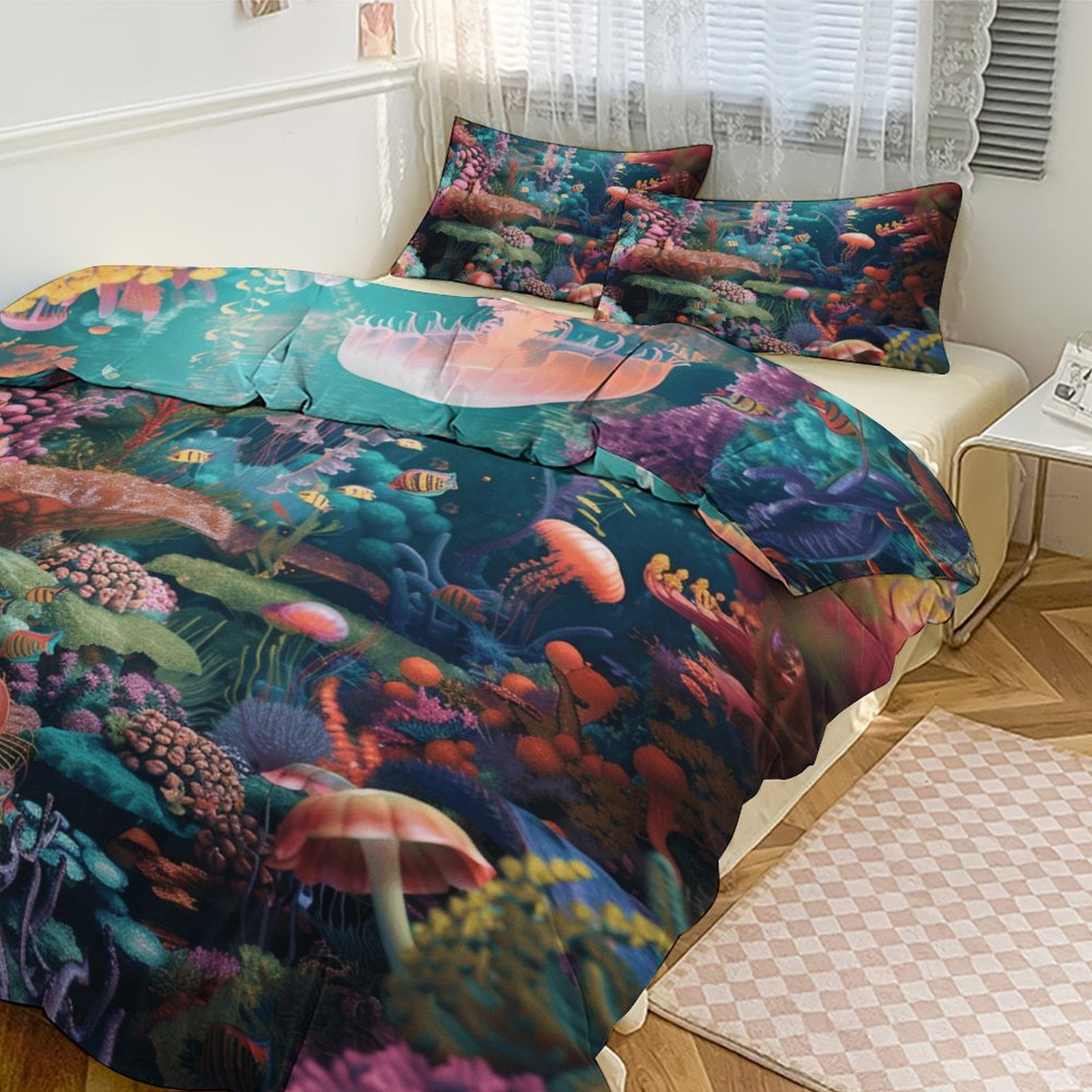 Marine Jellyfish Bedding Sets Twin Duvet Cover 3 Piece Cute Bed Set for Boys Girls Kid - Walmart.com