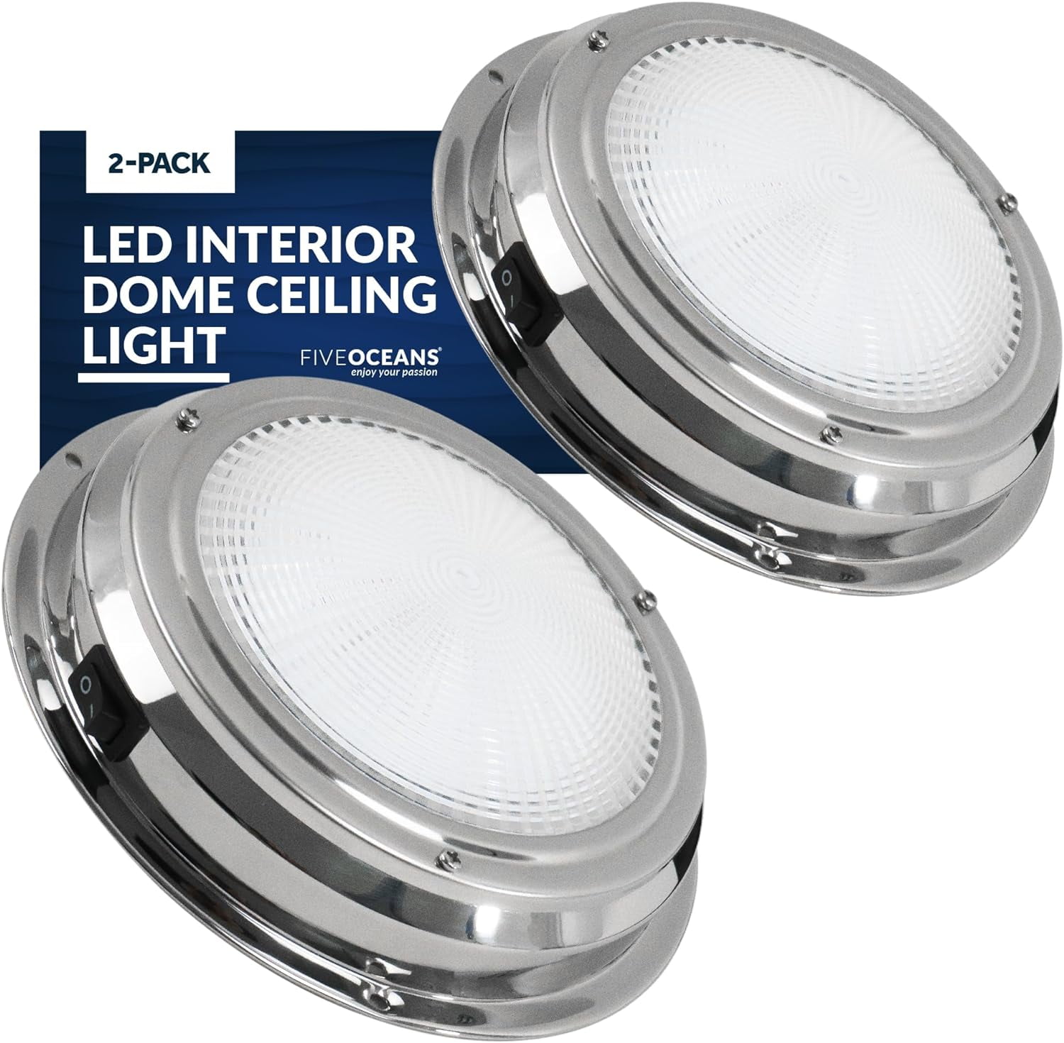 Marine LED Interior Dome Light, 2 Pack, 6 Inch Boat Ceiling LED Lights ...