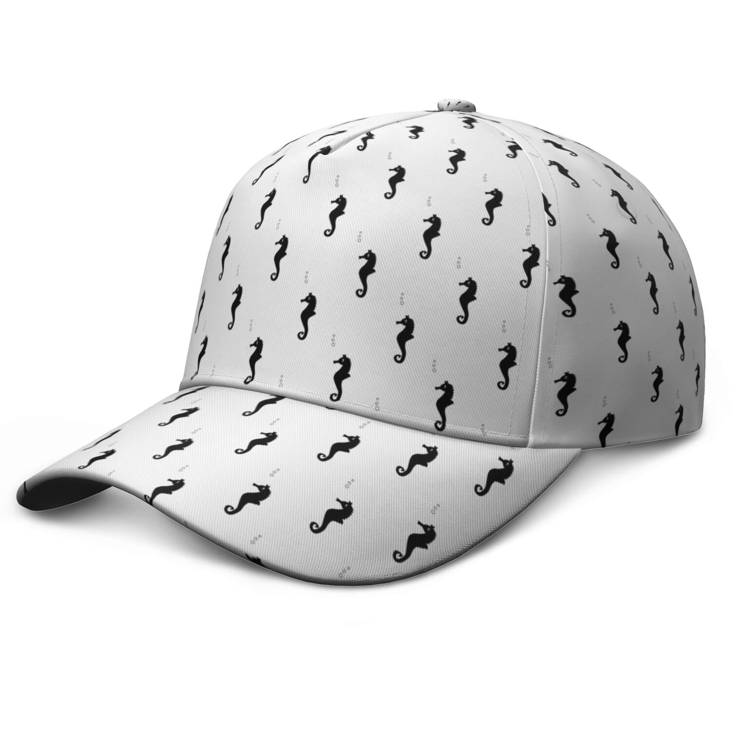 Marine Life Baseball Cap – Cartoon Tropical Seahorse Print Hat with ...