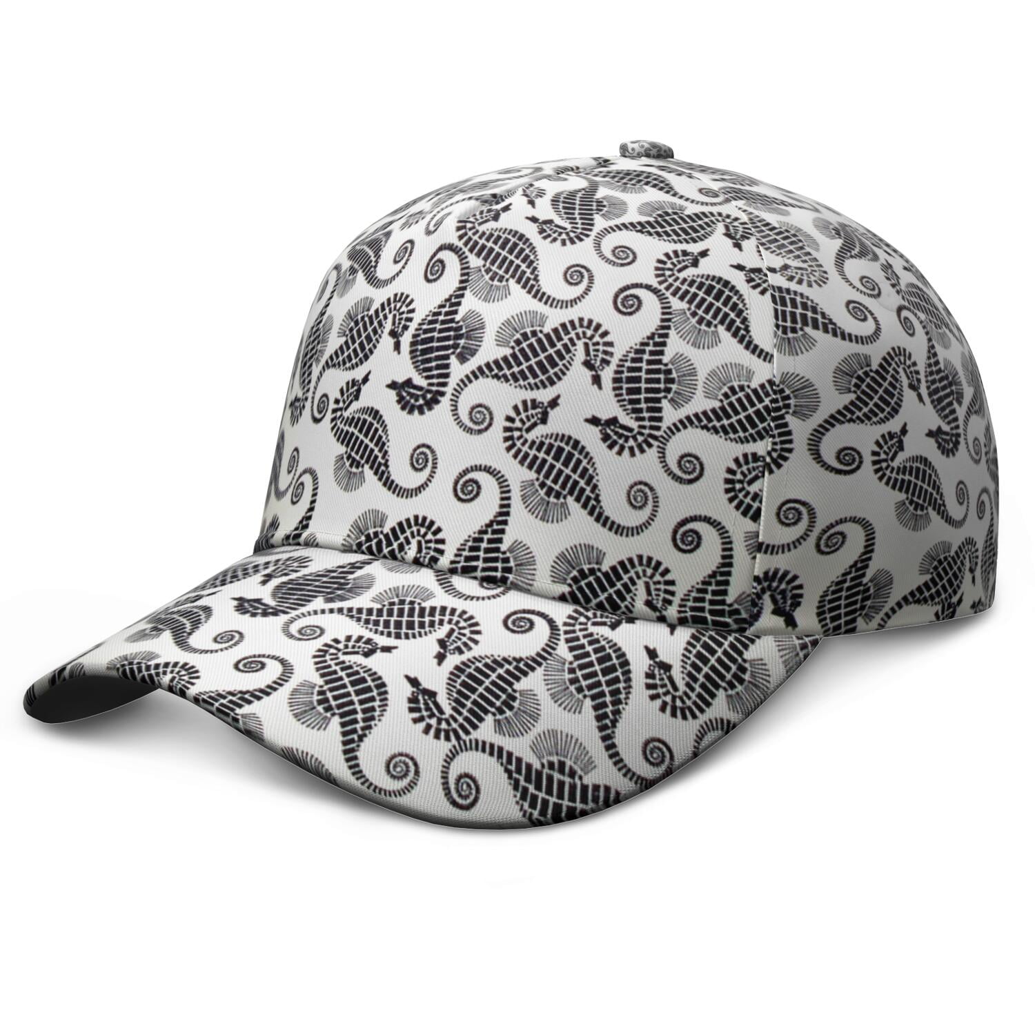 Marine Life Baseball Cap – Cartoon Tropical Seahorse Print Hat with ...