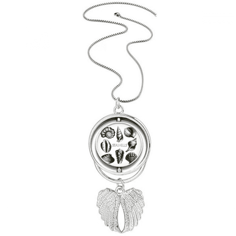 Marine Life Black Scallop Illustration Pendant Angel Wings Rotating ...