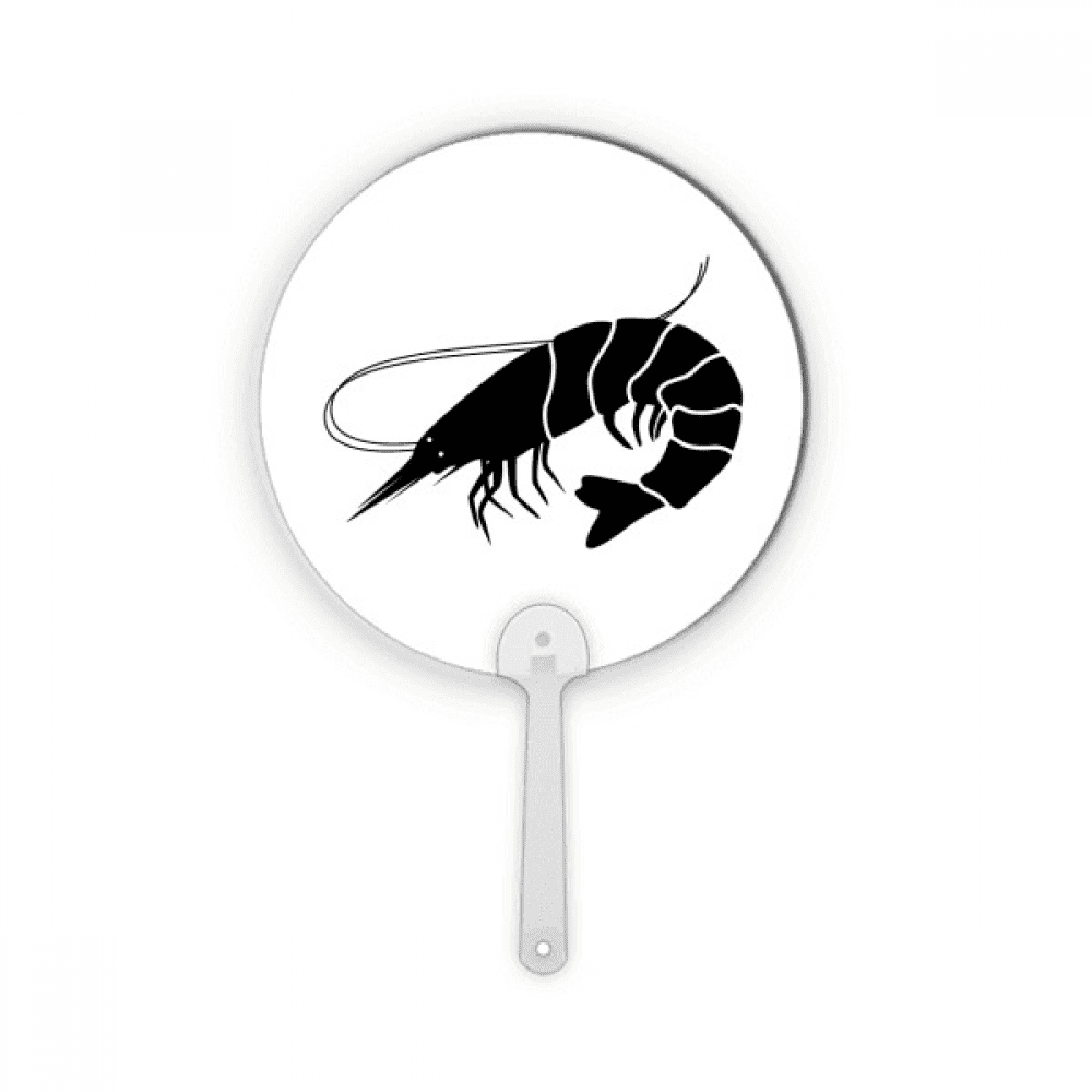Marine Life Black Shrimp Illustration Plastic Round Handheld Fan ...