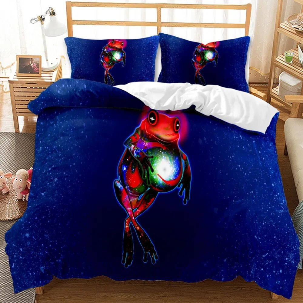Marine Life Duvet Cover Set Glowing JellyTwin Qulit Cover Tropical ...