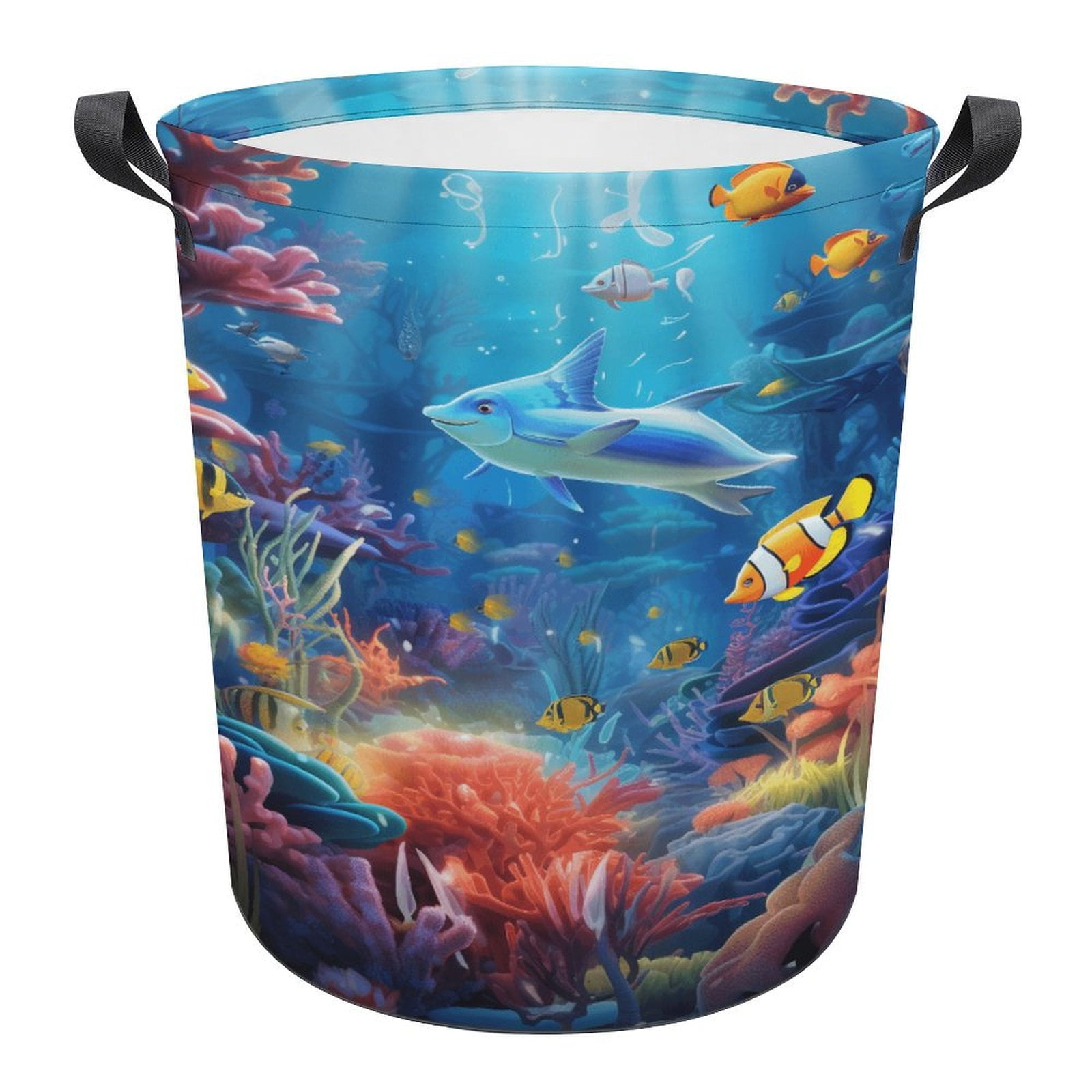 Marine Life Fish Laundry Basket Storage Basket Controller Clothes ...