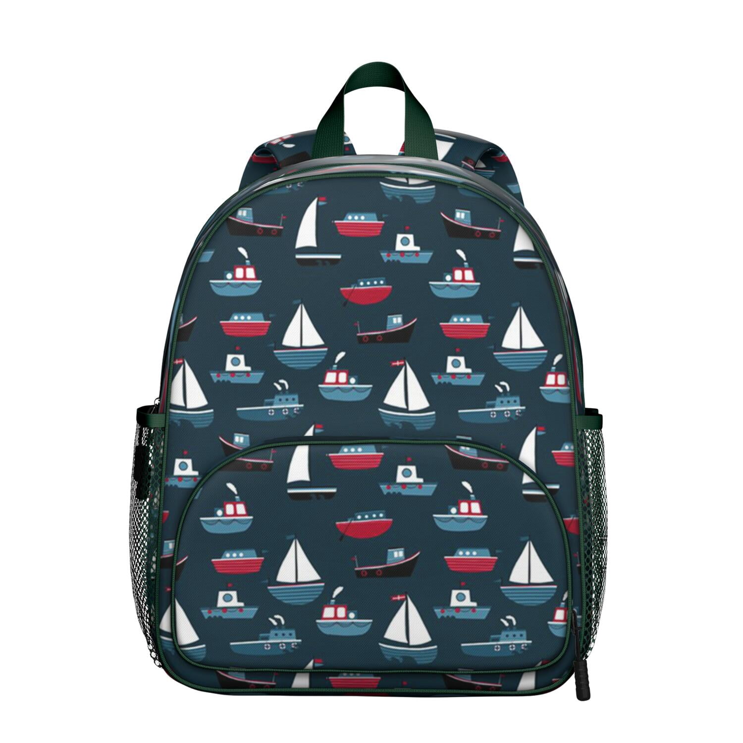 Marine Life Inspired Travel Backpack, Nautical Style Bag with Waves ...