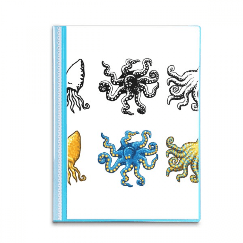 Marine Life Octopus Pattern Illustration Book Sheet Protectors ...