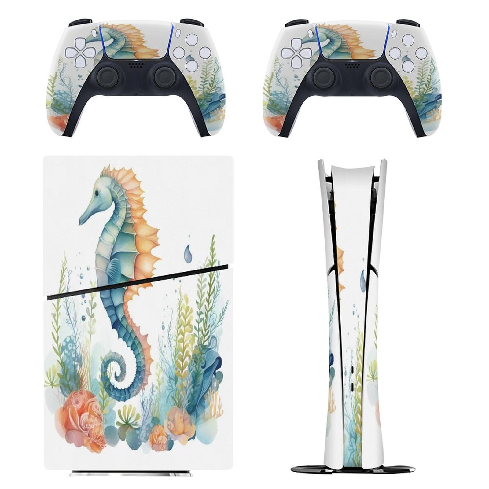 Marine Life Seahorse PS5/PS5 Slim Digital Disc Skin Sticker For Console ...