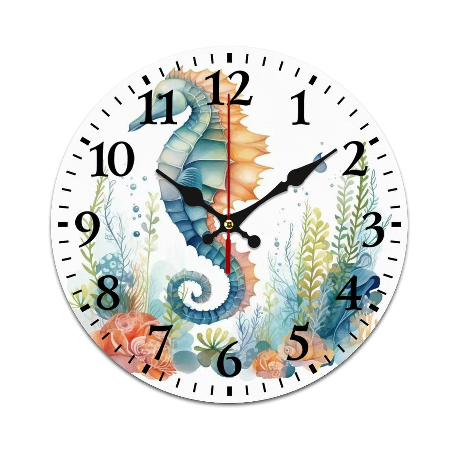 Marine Life Seahorse Wall Clock Modern Design Clocks Wall Hanging Home ...
