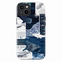 Beige Ocean Life Phone Case, Minimalist Sea Animal Shark Turtle Manta ...