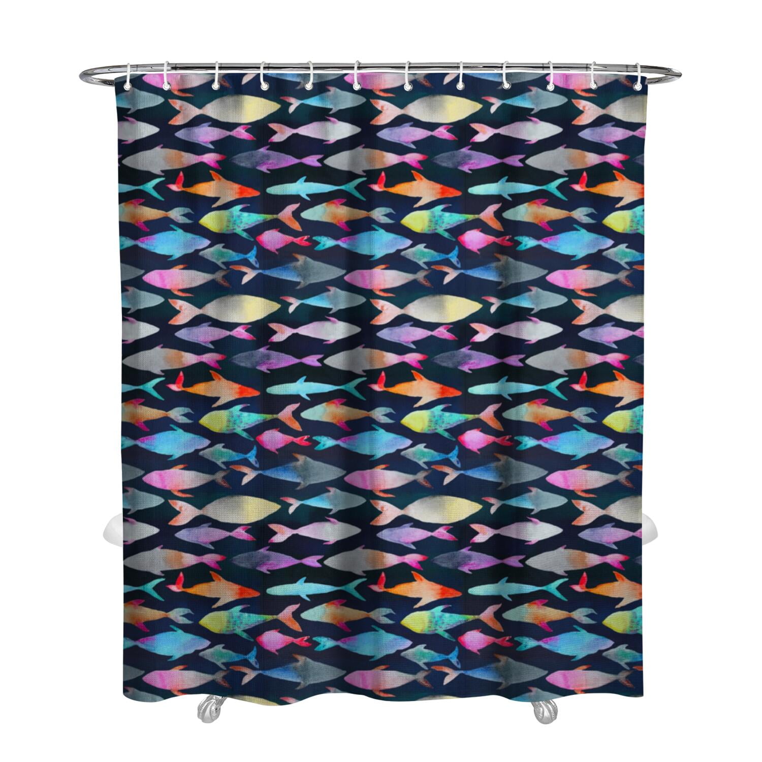 Marine Life Shower Curtain 72x84 Inch Hotel Style Waterproof Bath ...