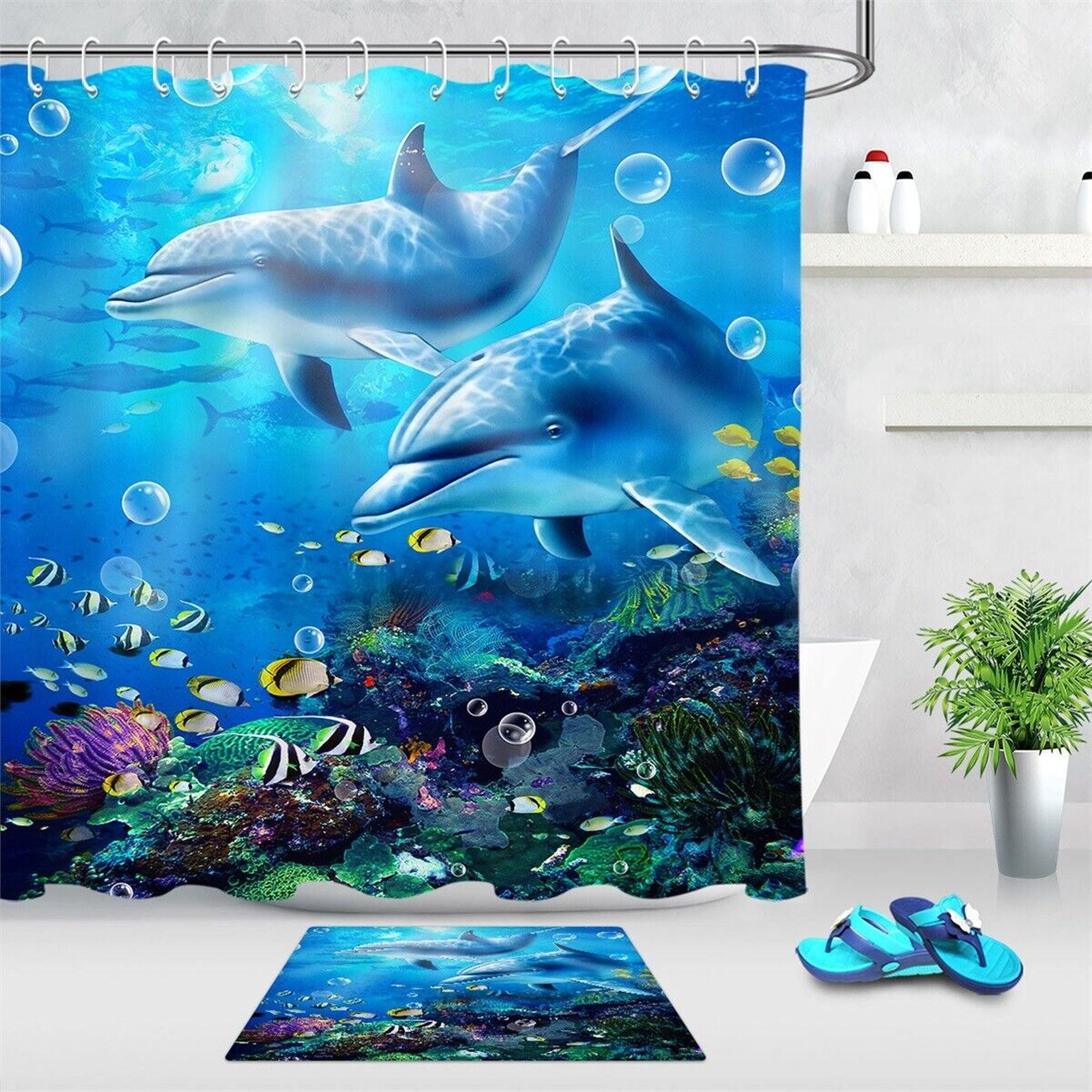 Marine Life Shower Curtain Dive Into An Oceanic Delight For Your