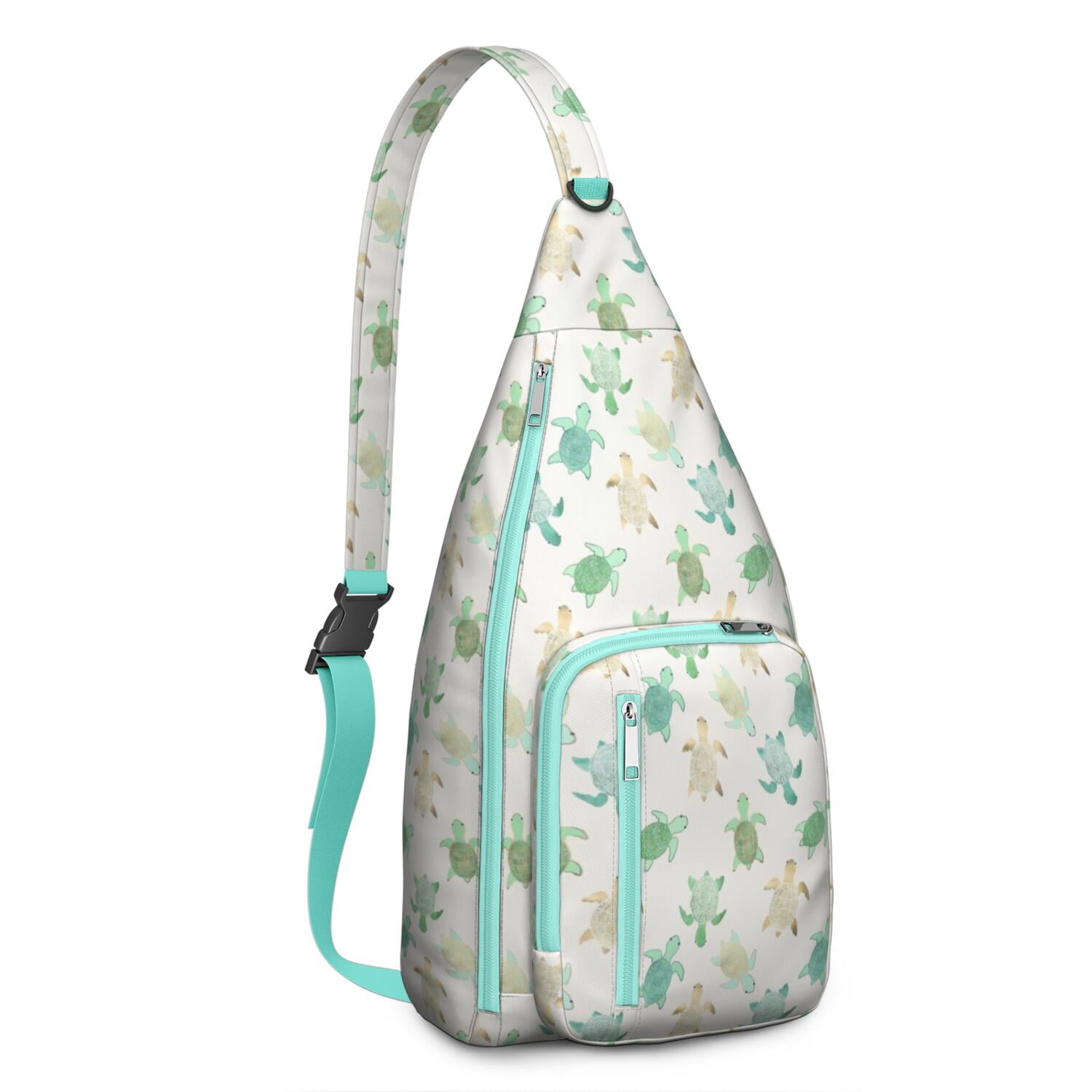 Marine Life Sling Backpack - Underwater Turtle & Coral Reef Print ...