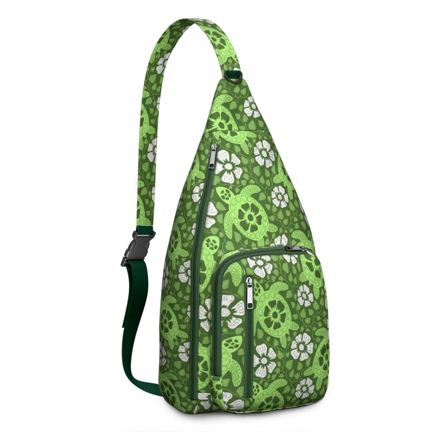 Marine Life Sling Backpack - Underwater Turtle & Coral Reef Print ...