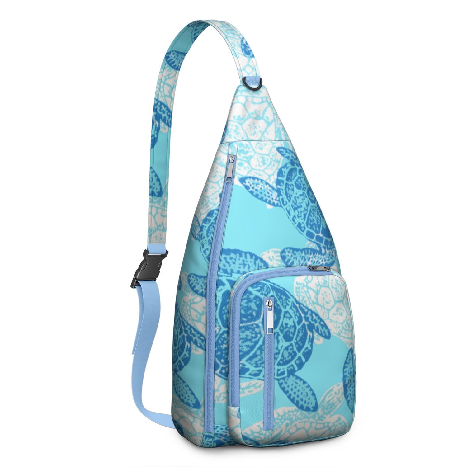 Marine Life Sling Backpack - Underwater Turtle & Coral Reef Print ...