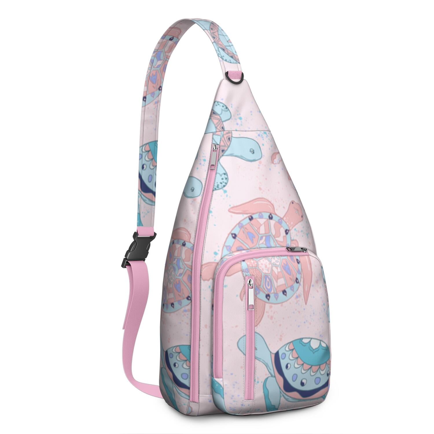 Marine Life Sling Backpack - Underwater Turtle & Coral Reef Print ...