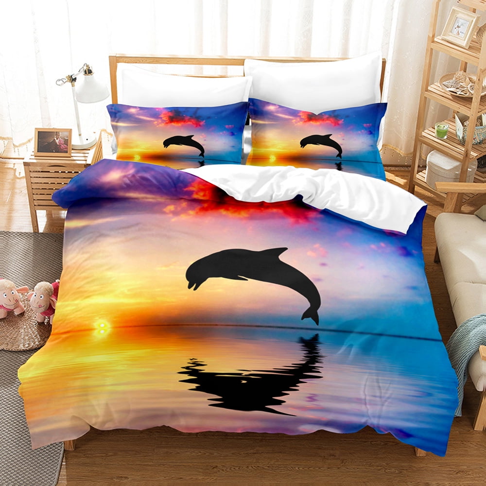 Marine Life Theme Duvet Cover Bed Sets, 3D Print Turtle/Seahorses ...