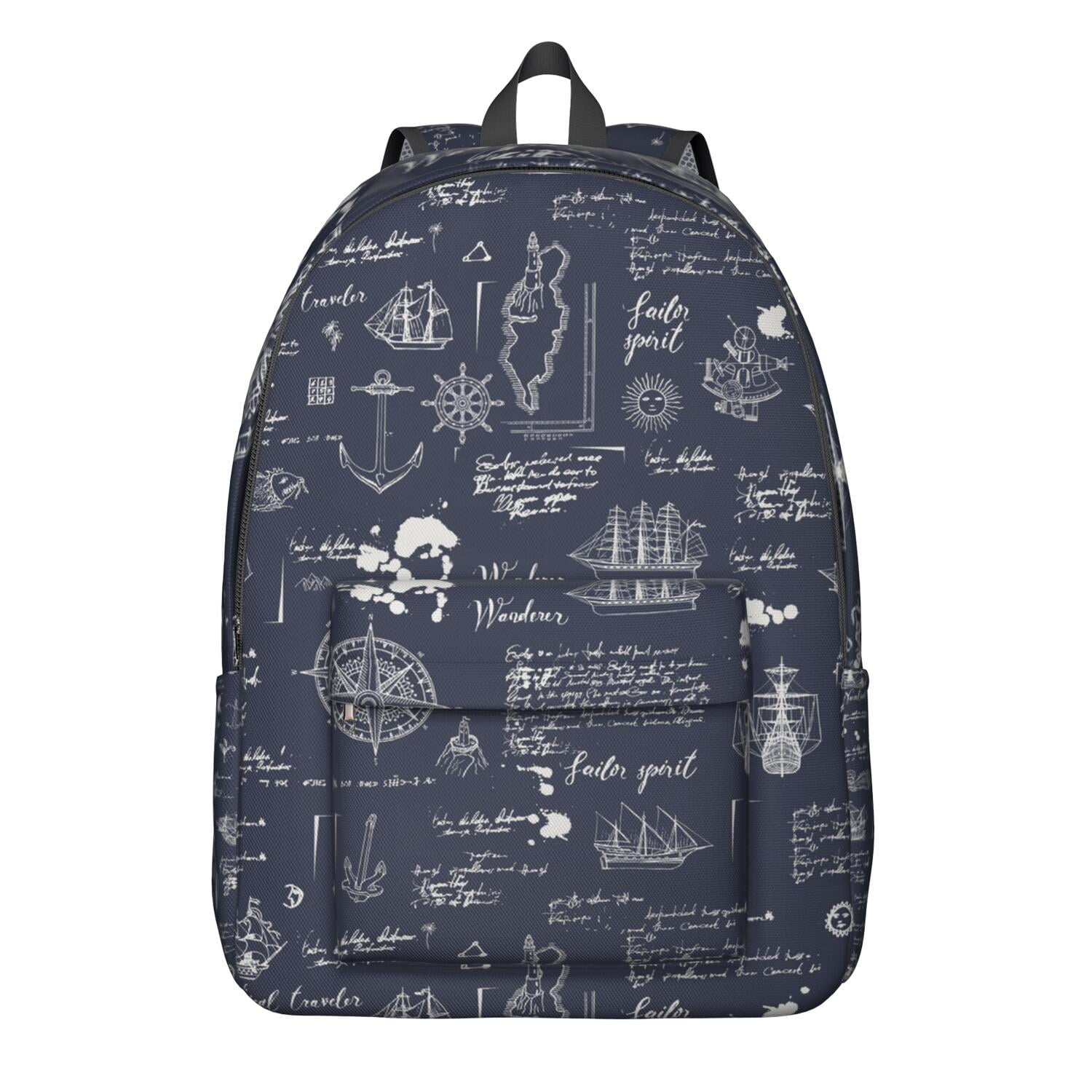 Marine Life Voyage Backpack with Anchor, Sail & Tide Elements ...